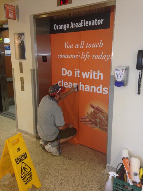 RMH marks World Hand Hygiene Day with new elevator graphics | Ross ...